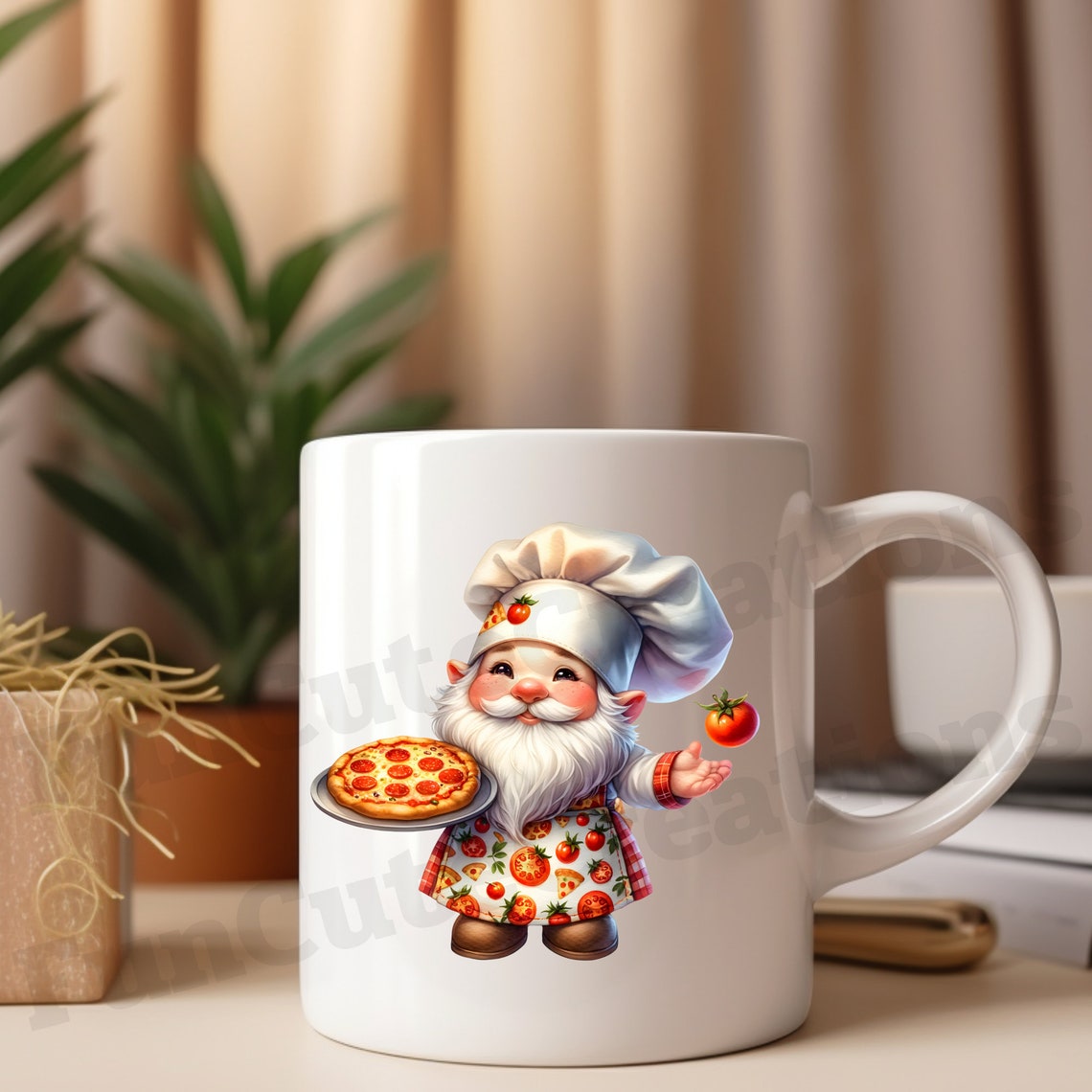 Pizza Gnome Watercolor Clipart Bundle, Chef Gnome Artwork, Pizza Lovers ...