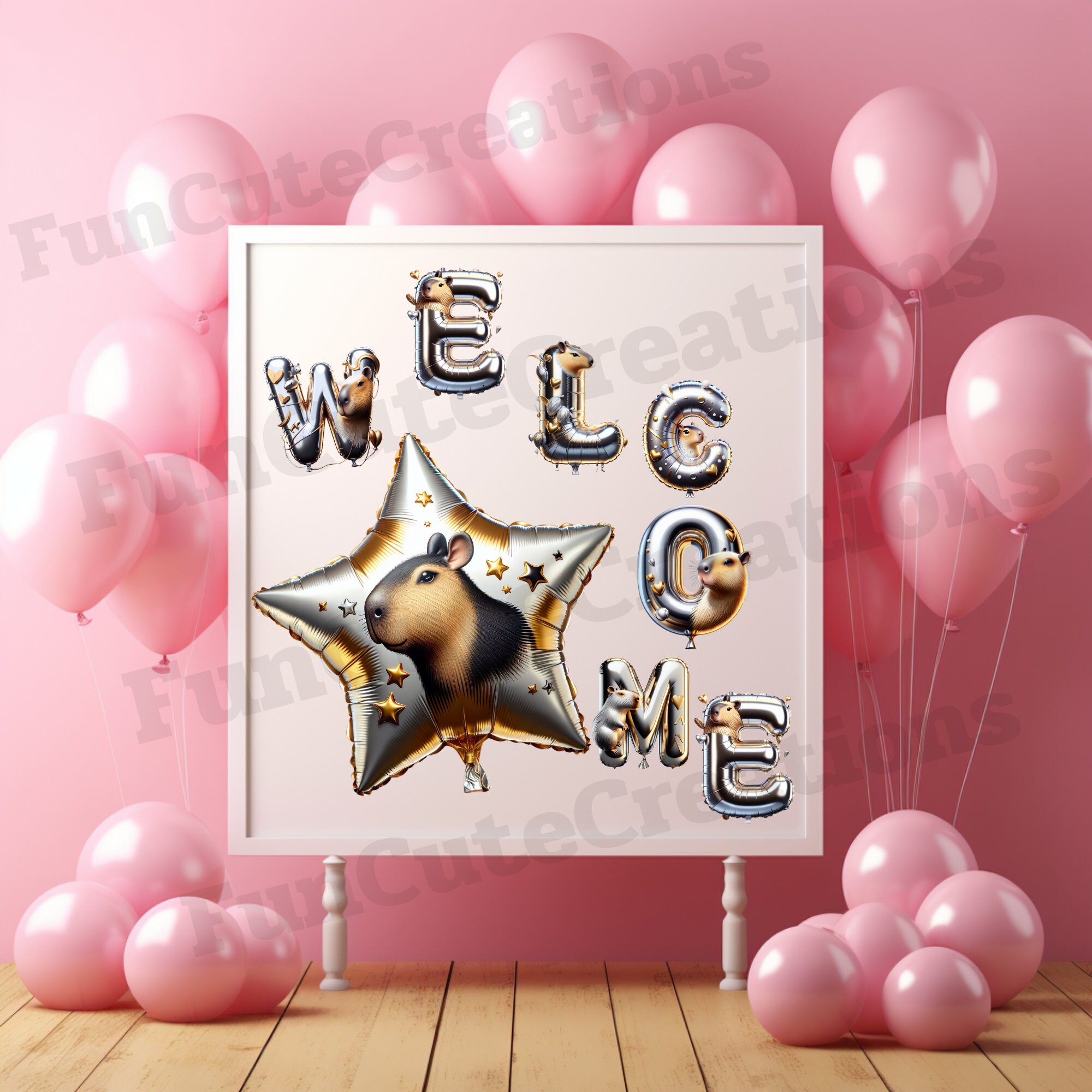 Capybara Foil Balloons, Capybara Balloon Clipart, Capybara Balloon ...