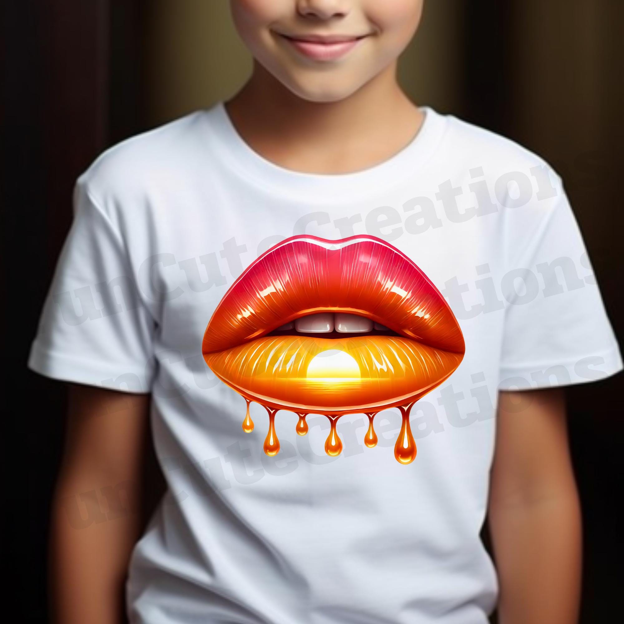 Dripping Lips With Rising Sun PNG, Rising Sun Lips Clipart, Nature Lips ...