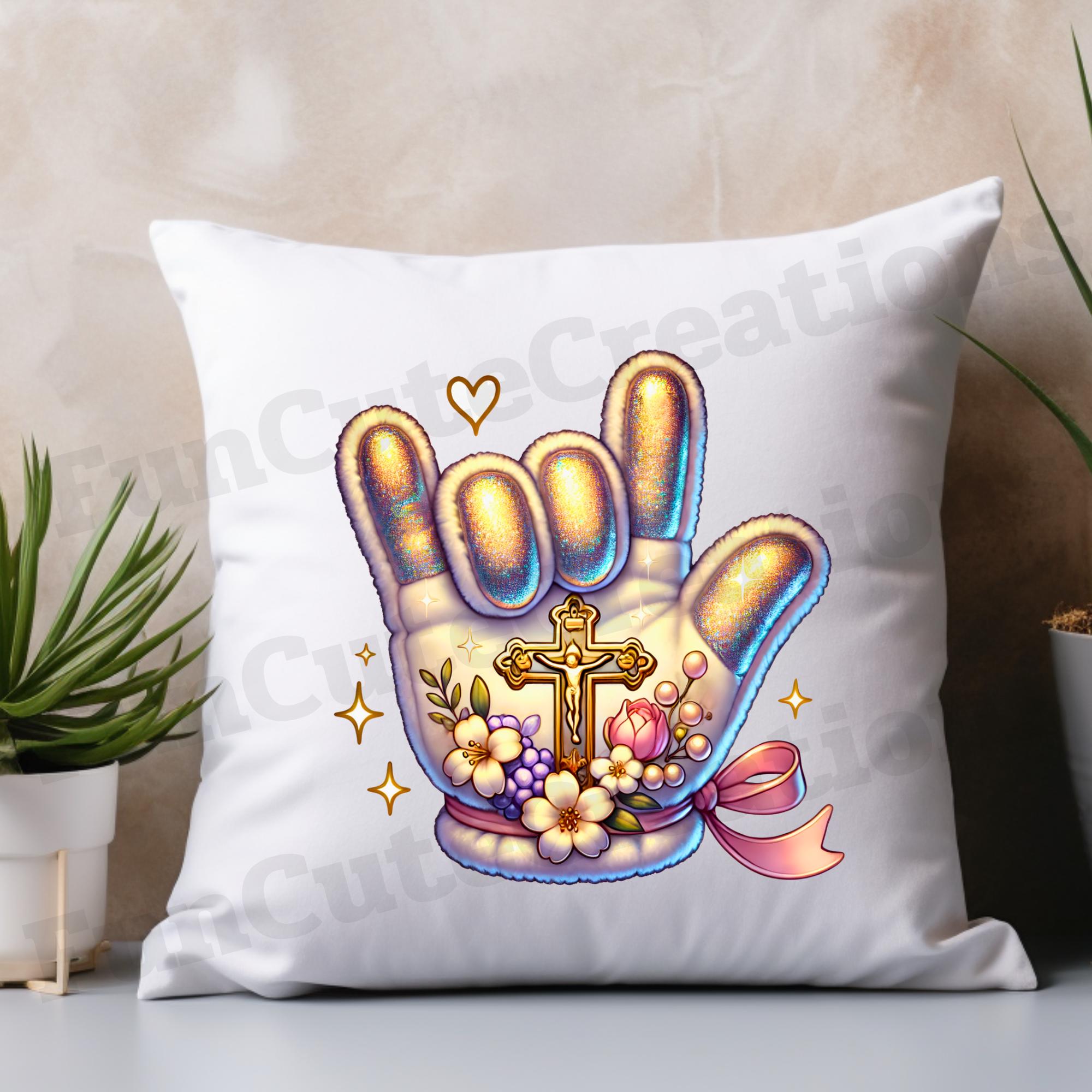 Cross Hand Glove I Love You ASL PNG, ASL Hand Gesture, Faith Hand Sign ...