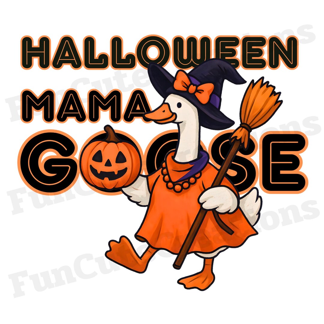 Halloween Mama Goose PNG, Spooky Goose PNG, Funny Halloween Goose ...