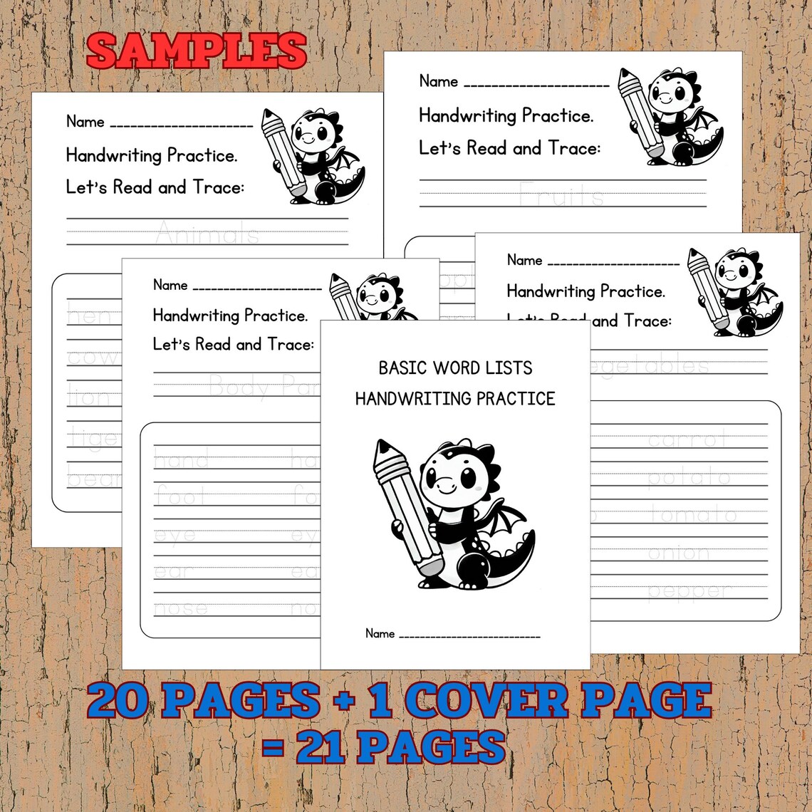 100 Basic Word Lists Handwriting Practice - 21 Pages of Themed Learning ...