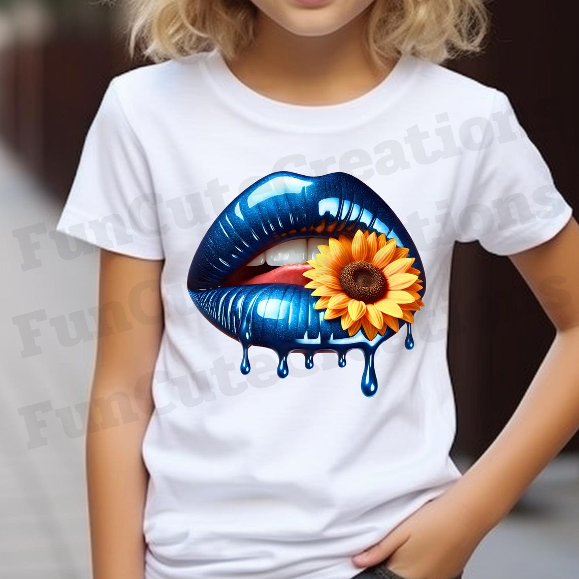 Dripping Lips With Sunflower PNG, Sunflower Lips Clipart, Floral Lips ...
