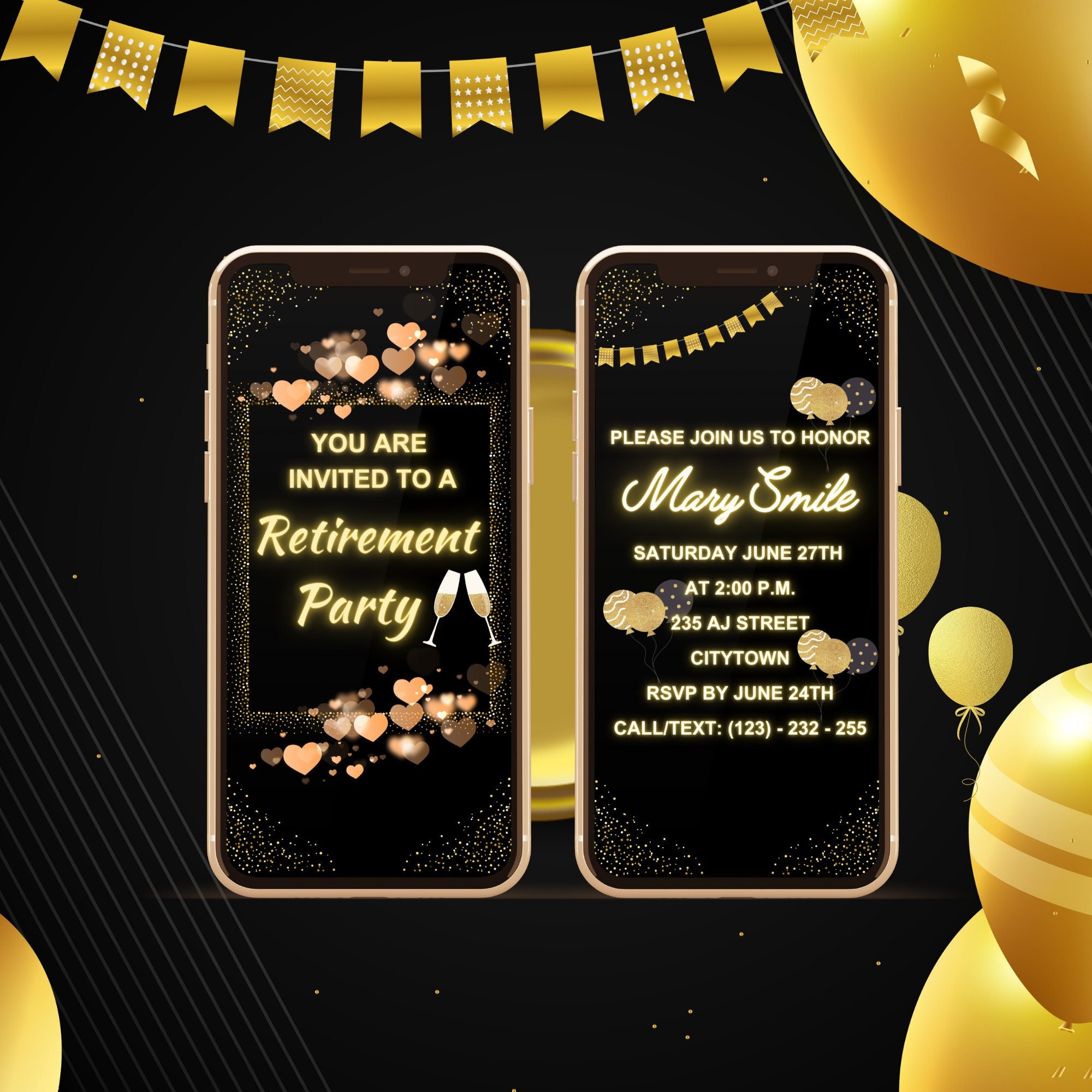 Animated Retirement Party Invitation, Digital Video Retirement Party ...