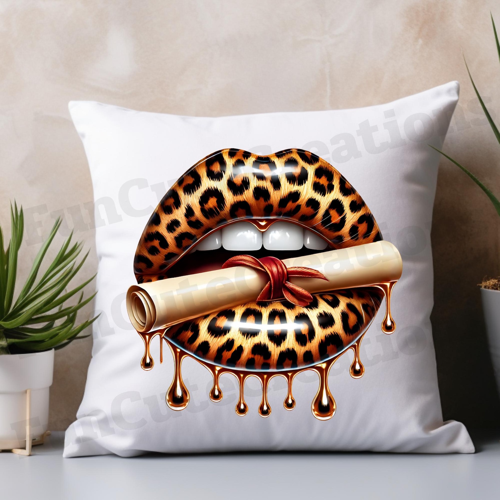 Leopard Dripping Lips Graduation PNG, Graduation Lips Clipart, Leopard ...