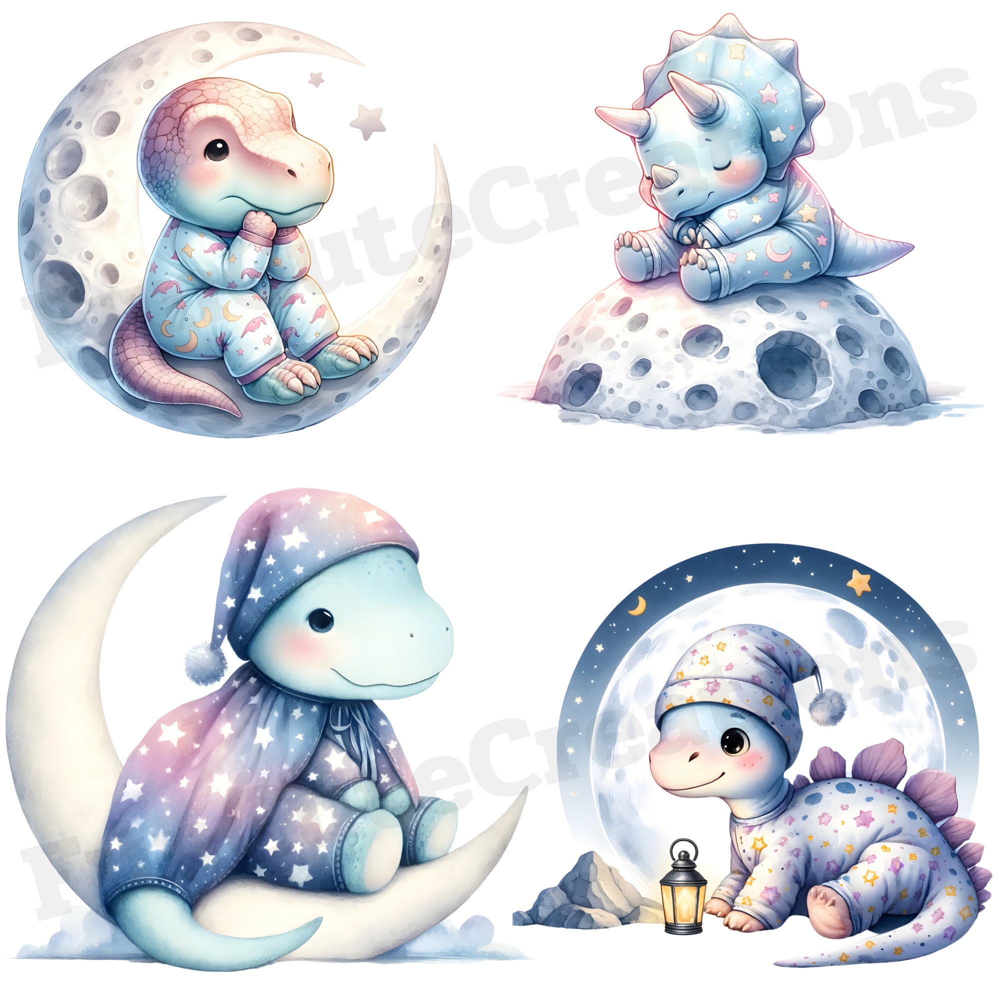 Dino Sit on the Moon Clipart, Moon Clipart, Dinosaur Moon Clipart ...