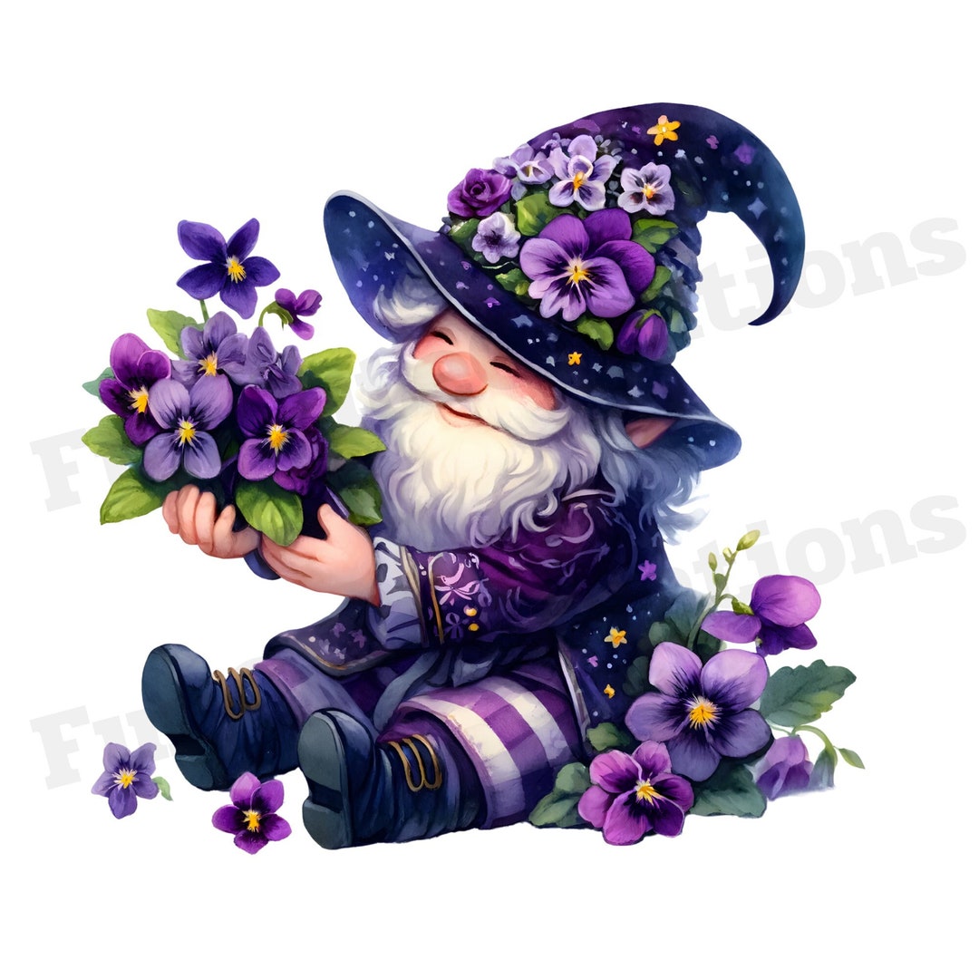 Birth Month Flower Gnome Clipart, Floral Gnome PNG, Birthday Gnomes ...