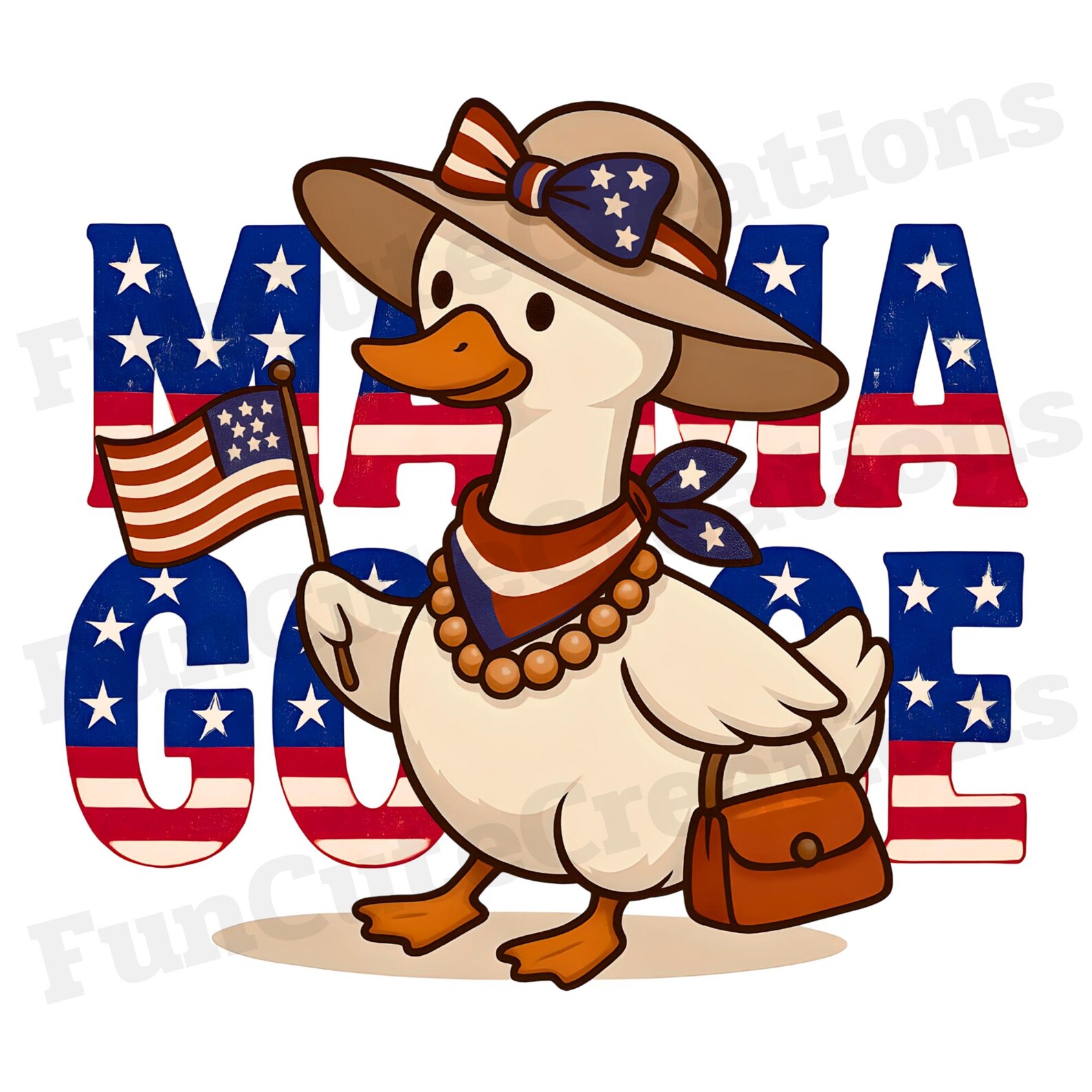 4th of July Mama Goose PNG, Patriotic Goose PNG, Funny Goose PNG, Girly ...