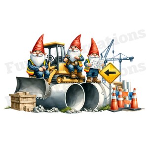 Construction Three Gnomes Clipart, Builder Gnomes, Construction PNG ...
