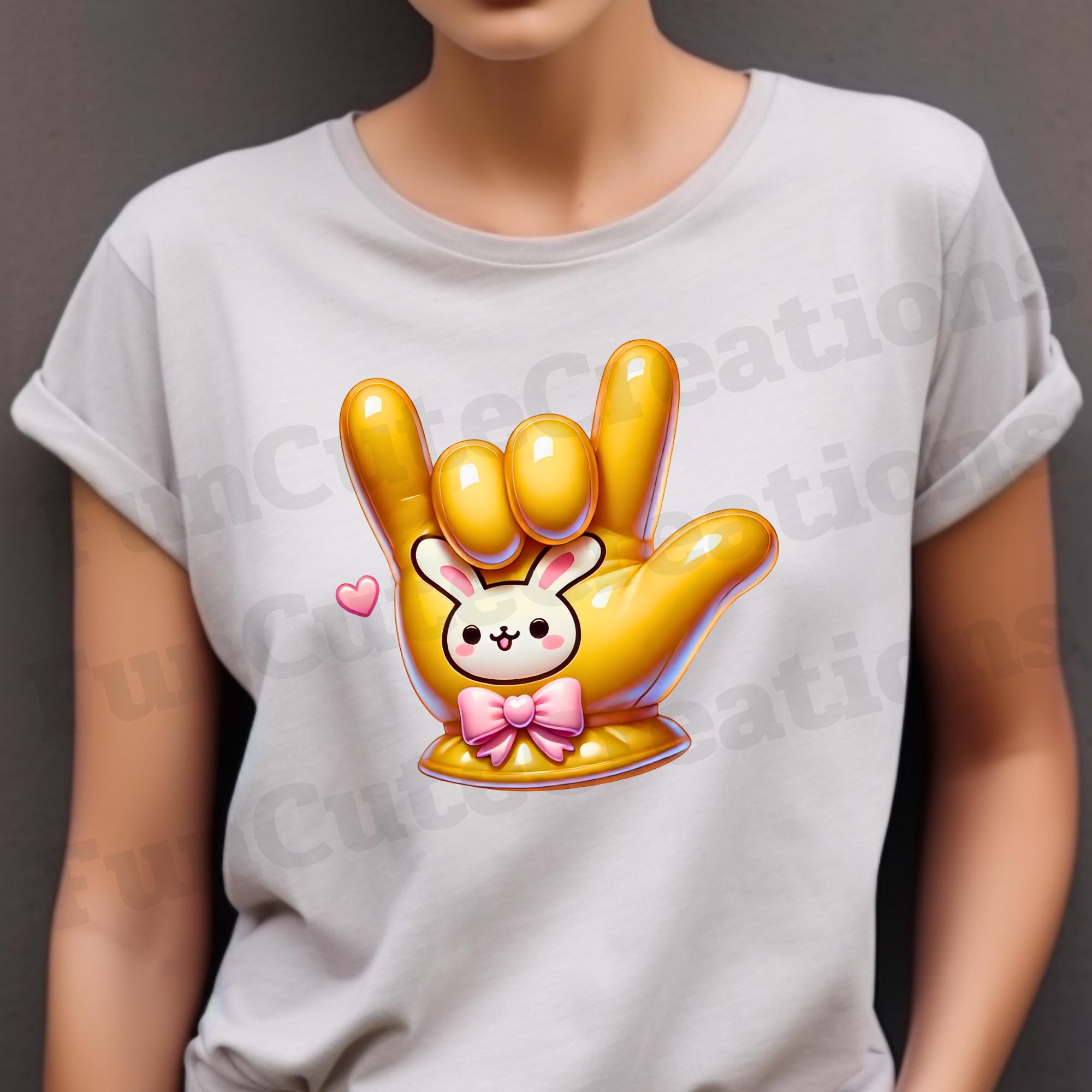 Rabbit Hand Glove I Love You ASL PNG, Cute Bunny PNG, Happy Easter Day ...