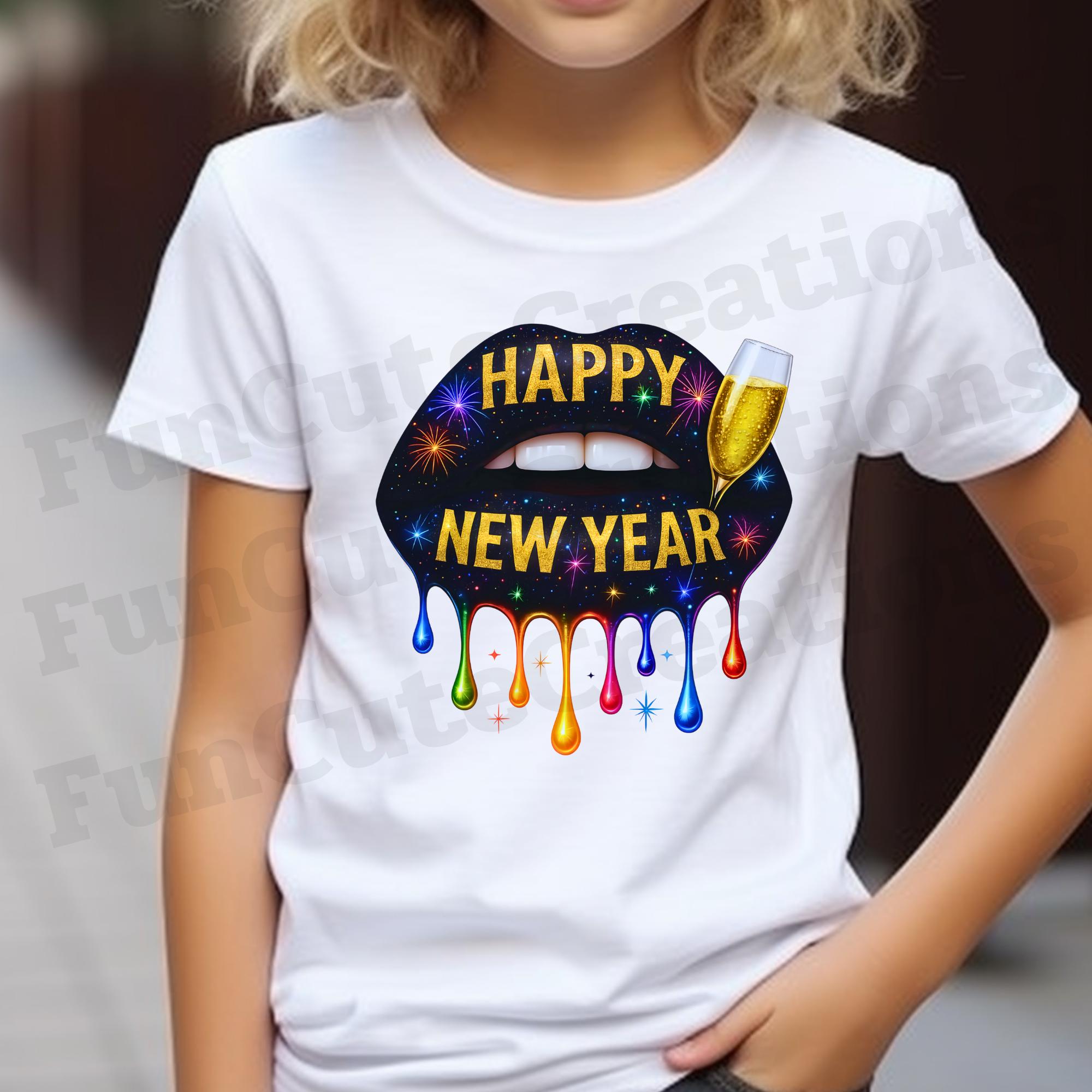 Fireworks Dripping Lips PNG, Happy New Year Dripping Lips, Party Lips ...