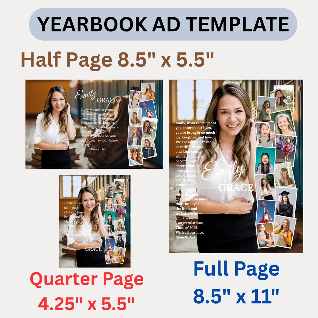 Yearbook Ad Template Locker Hallway Background, Editable Canva Yearbook ...