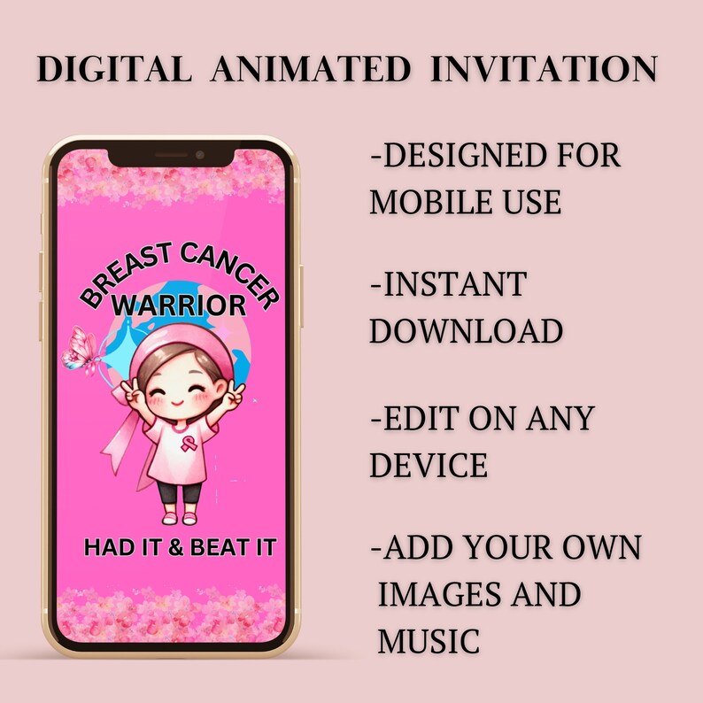 Breast Cancer Survivor Invitation, Digital Breast Cancer Survivor ...