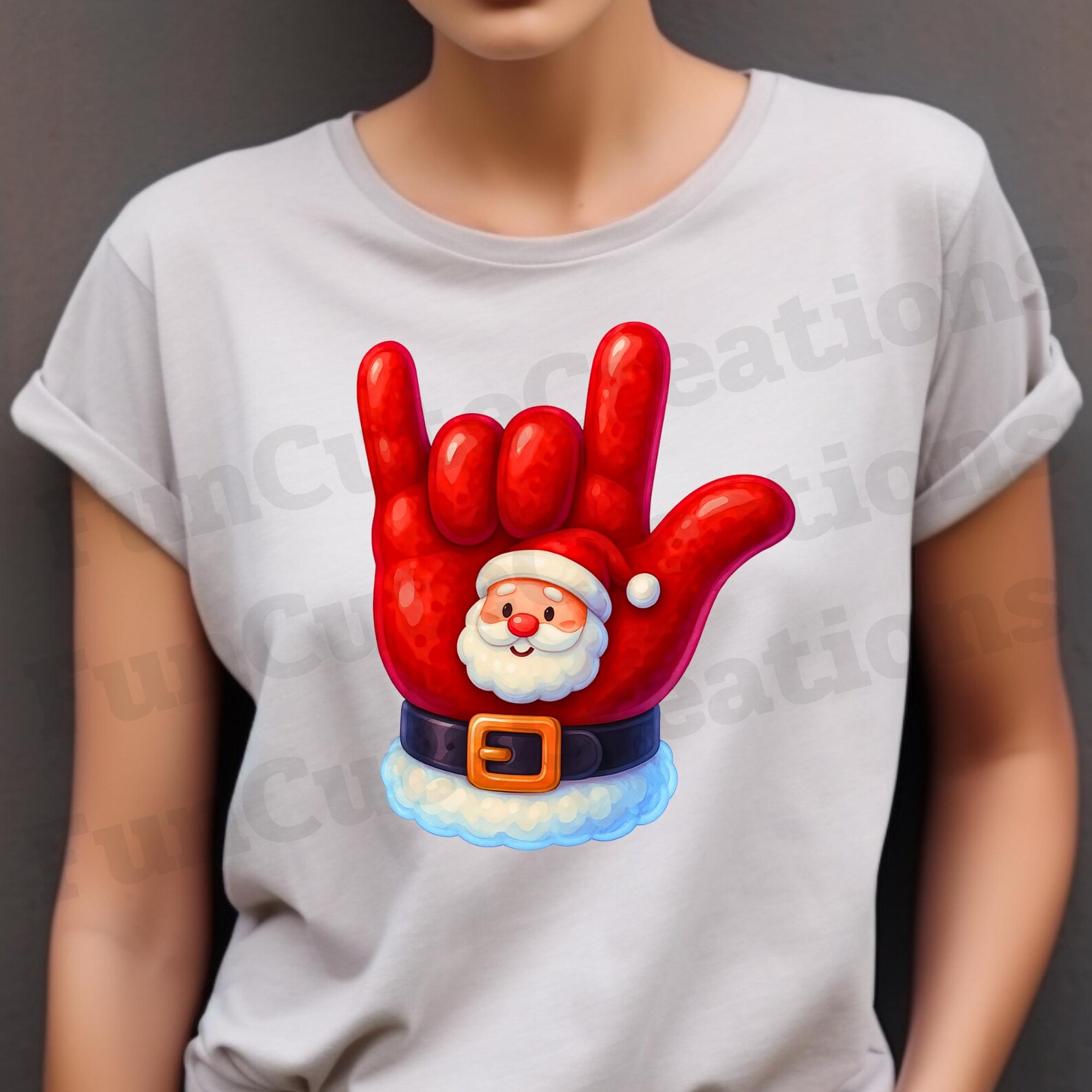 Santa Hand Glove I Love You ASL PNG, Christmas Sublimation PNG, Festive ...
