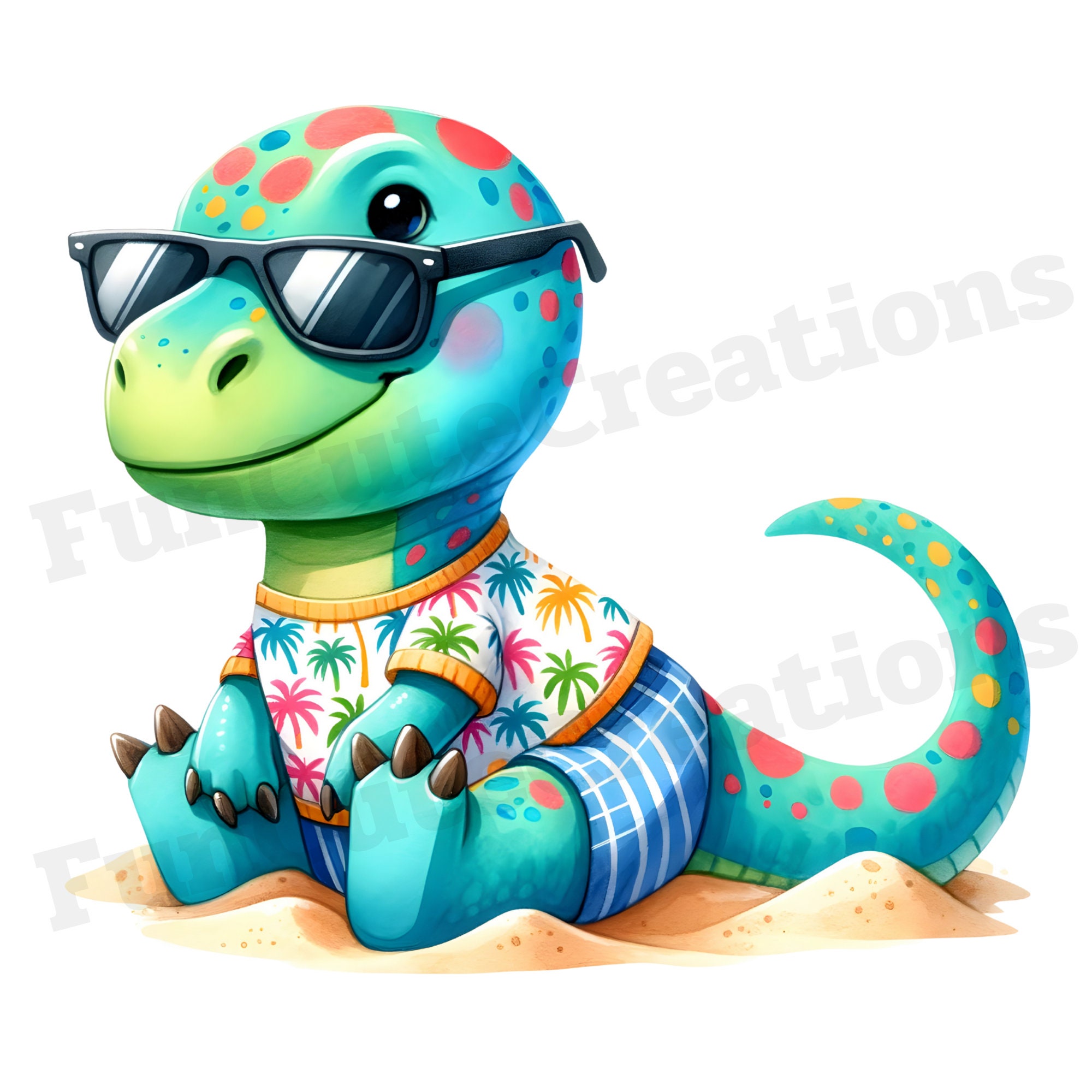 Summer Dinosaur Clipart, Dinosaur PNG, Beach Dinosaur, Dinosaur Lover ...