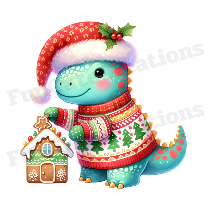 Christmas Dinosaur Clipart, Dinosaur Clipart, Christmas Dino, Festive ...