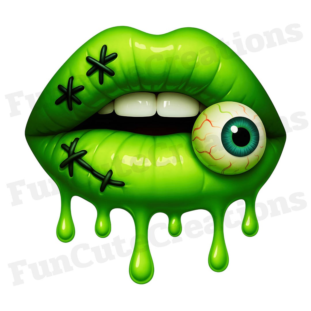 Zombie Kiss Dripping Lips PNG, Halloween Lips PNG, Spooky Lips PNG ...