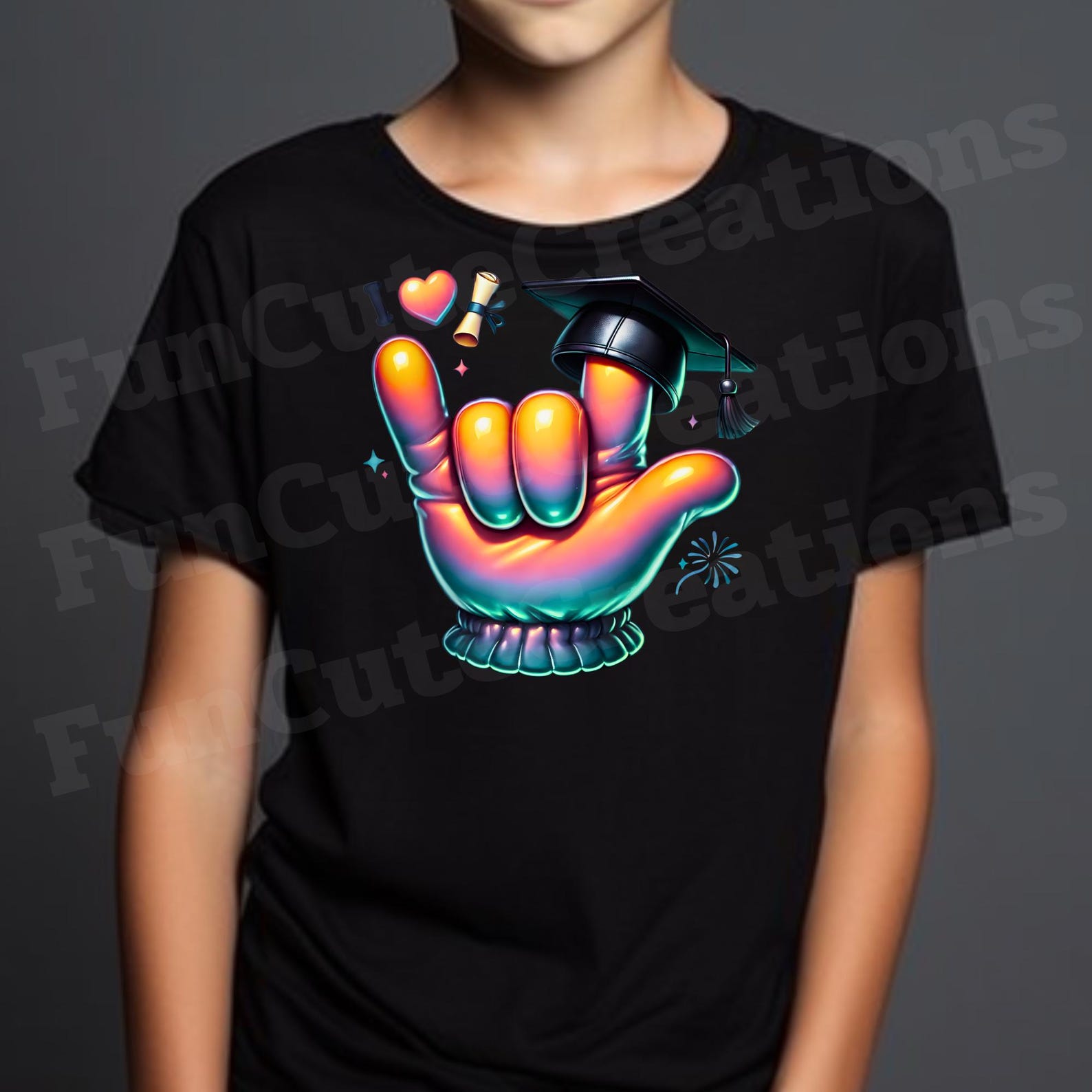 Graduation Cap Hand Glove I Love You ASL PNG, Graduation Cap and ...