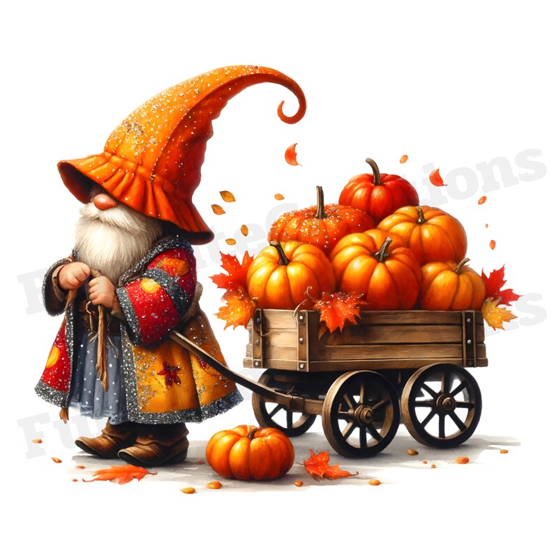 Fall Gnome Clipart, Autumn Gnome PNG, Seasonal Gnome Art, Thanksgiving ...