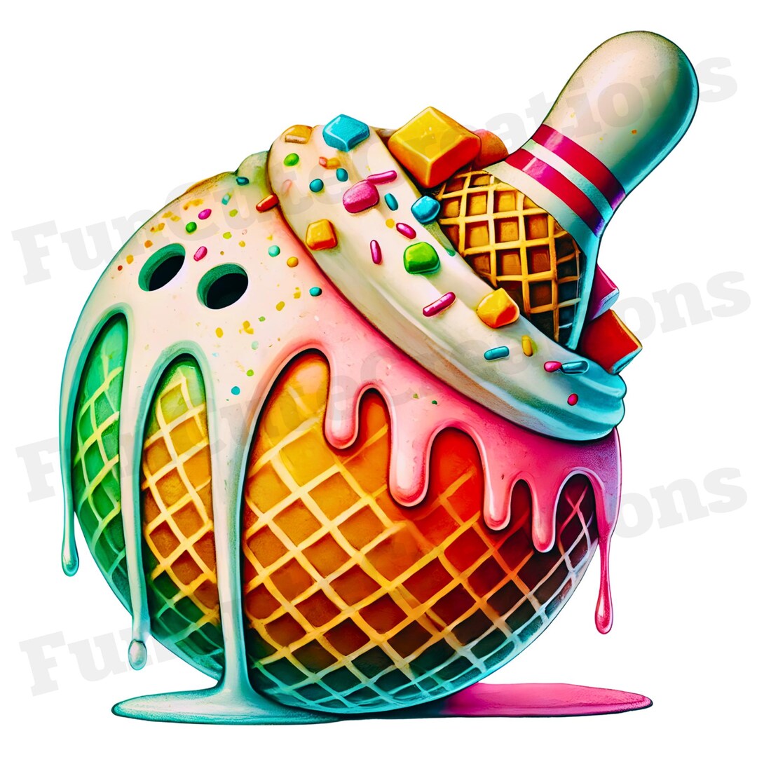 Bowling Ice Cream Drip PNG, Summer Bowling Shirt PNG, Ice Cream Drip ...