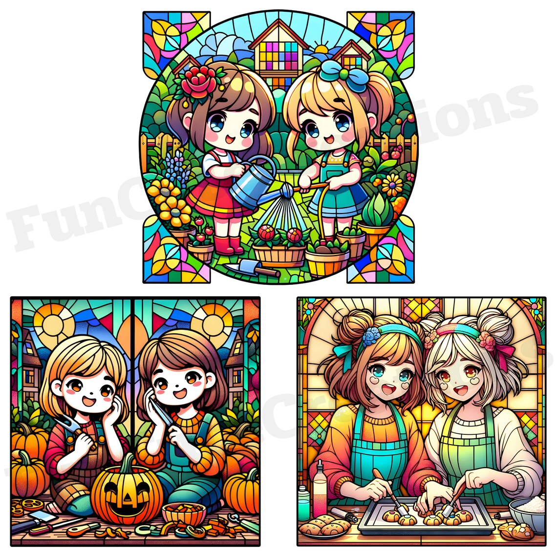 Best Friends Stained Glass Clipart, Besties Clipart, Soul Sisters ...