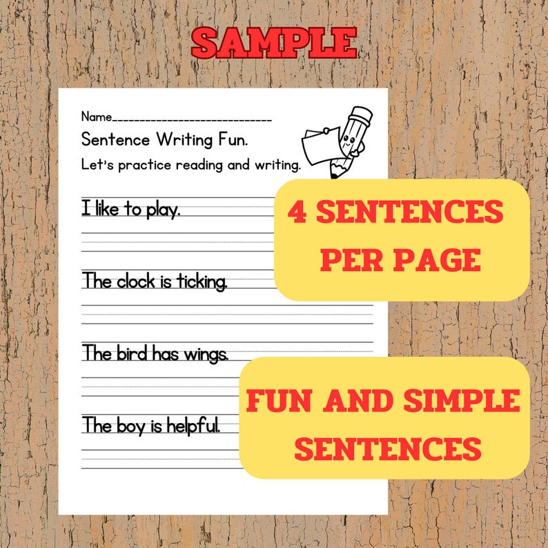 100 Handwriting Practice Sentences, 25 Printable Write the Sentences ...