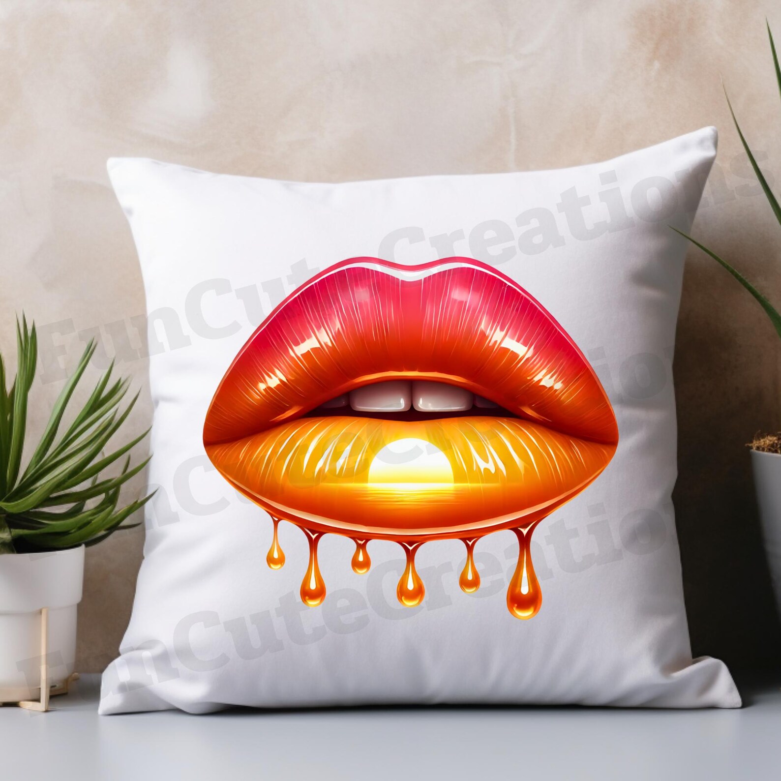 Dripping Lips With Rising Sun PNG, Rising Sun Lips Clipart, Nature Lips ...