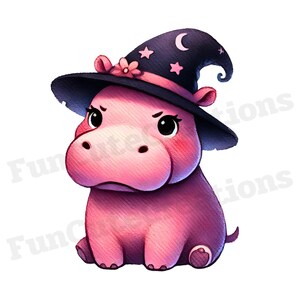 Halloween Hippo Clipart Set, Hippo in Costume PNG, Spooky Hippo PNG ...