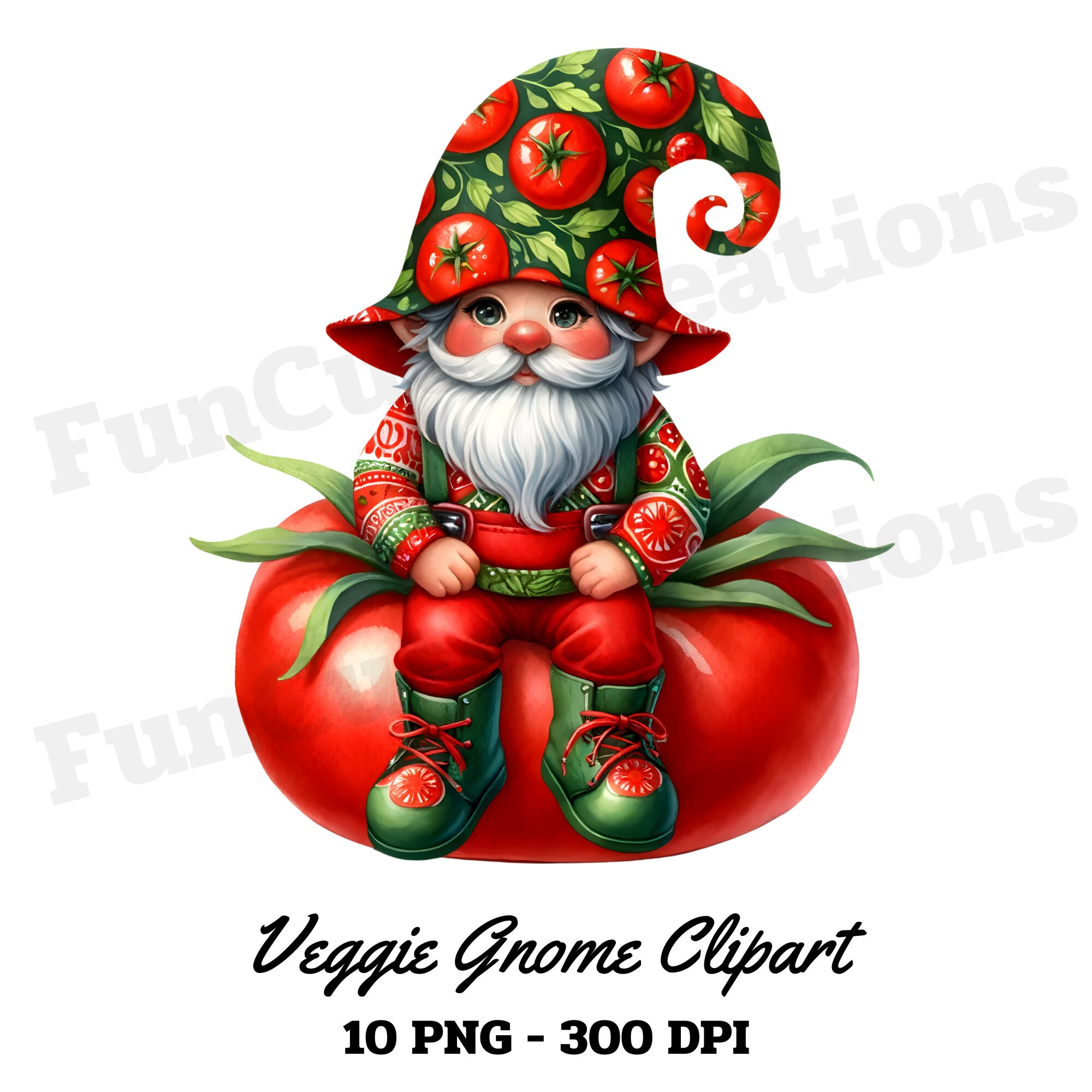 Veggie Gnome Clipart, Vegetable Clipart, Garden Gnome PNG, Vegetable ...