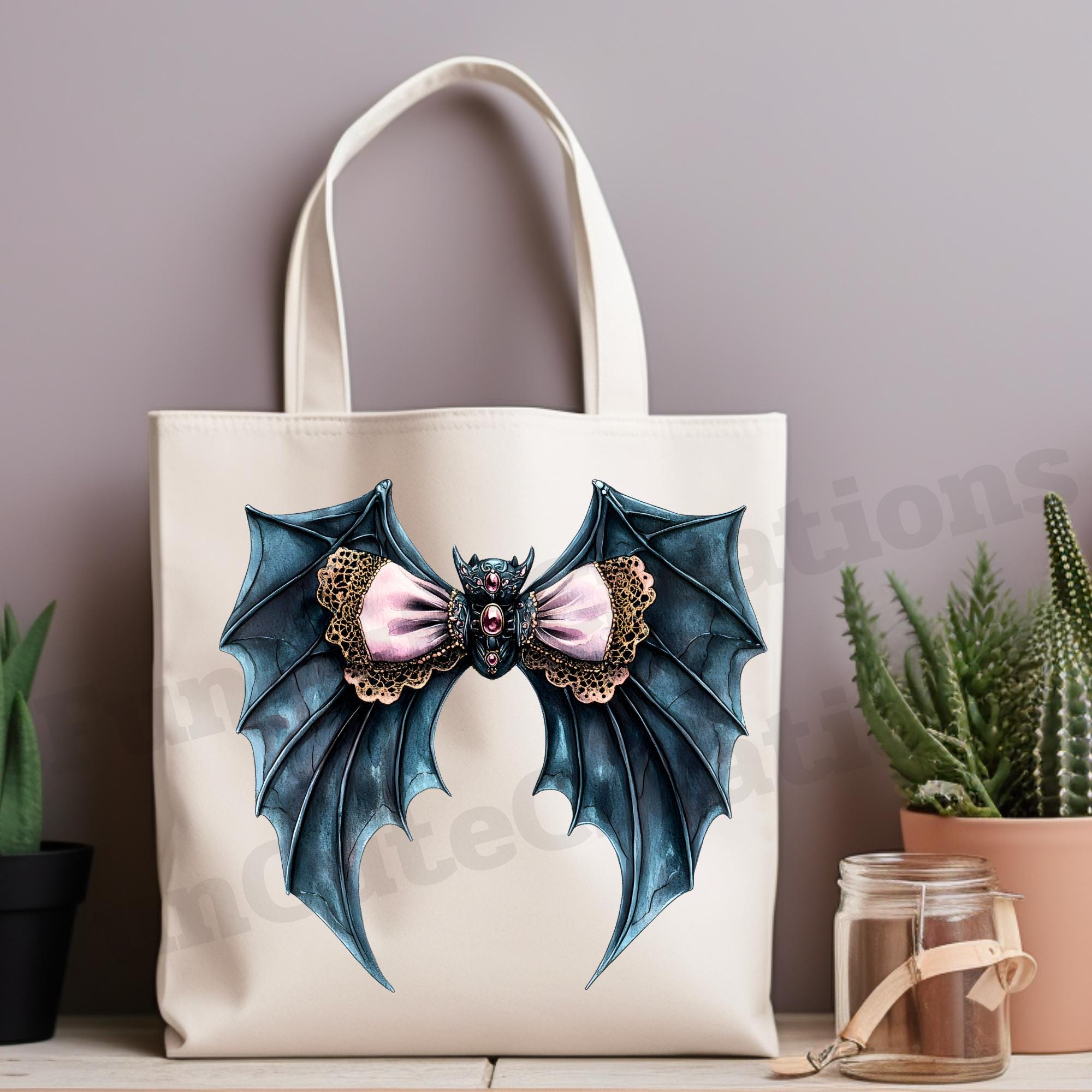 Pink Bat Coquette Bow Clipart Set, Halloween Bat Gothic Coquette Bow ...