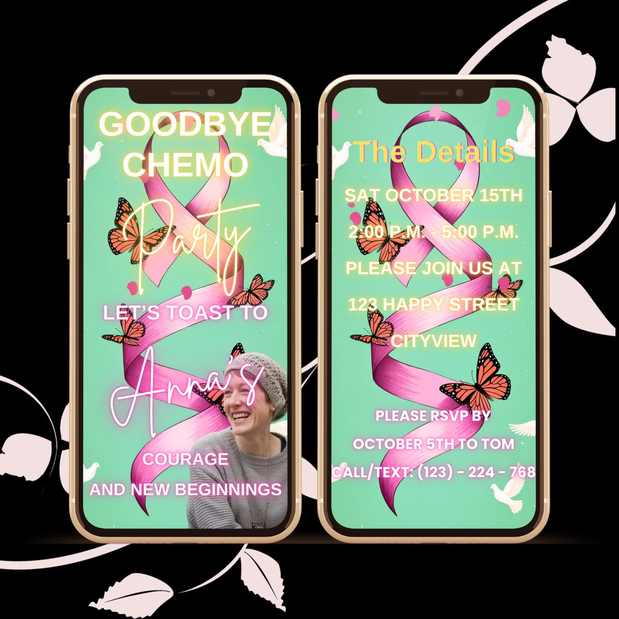 Goodbye Chemo Party Invitation Template, Digital Video Goodbye Chemo ...