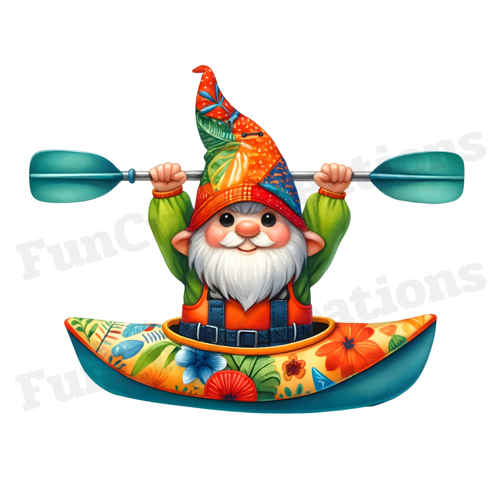 Kayak Gnome Clipart, Kayak Clipart, Camping Gnome, Water Sport Gnome ...