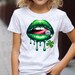 Green Dripping Lips With Clover PNG, St. Patrick’s Day PNG, Shamrock ...