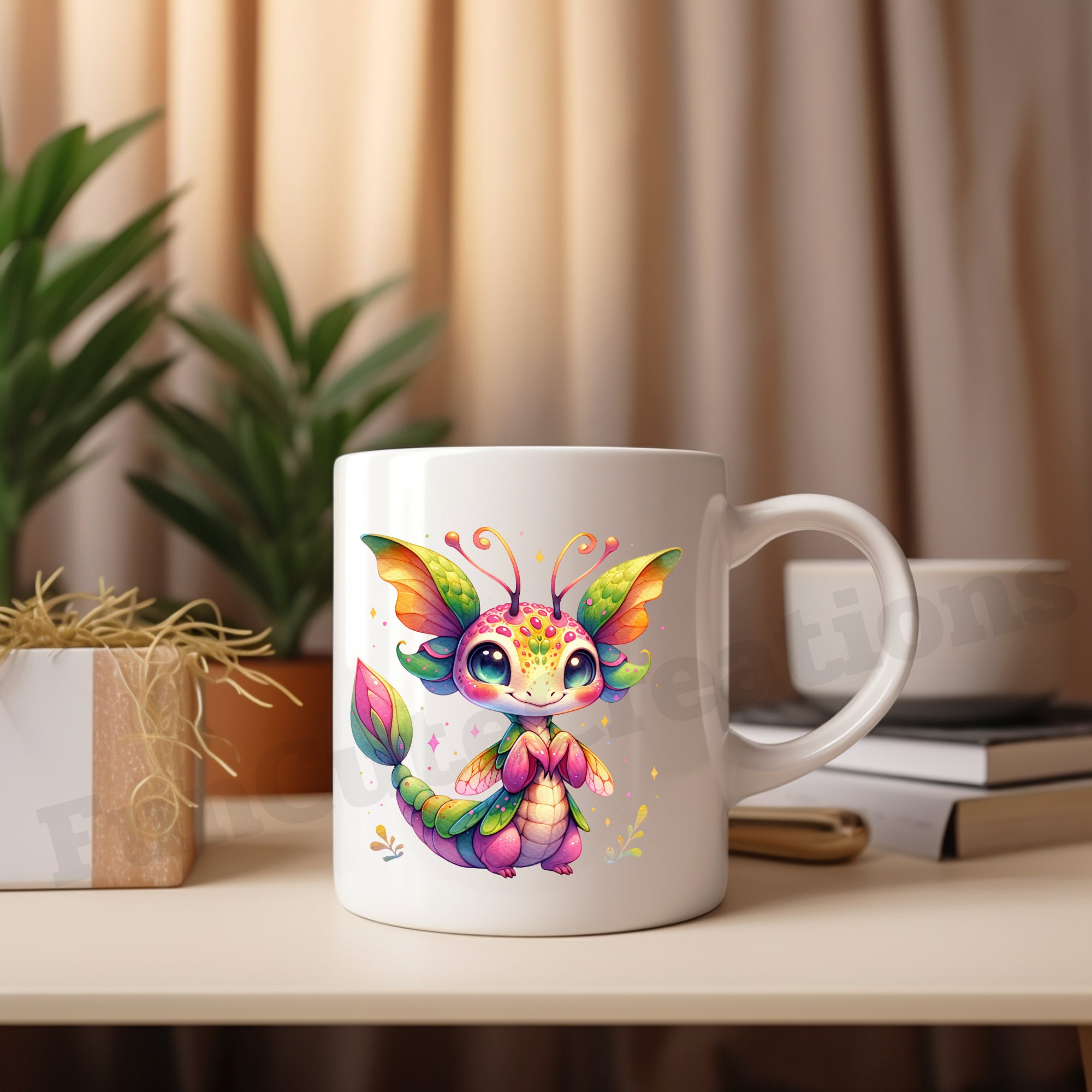 Cute Insect Dragon Watercolor Clipart, Whimsical Fantasy Art, Unique ...