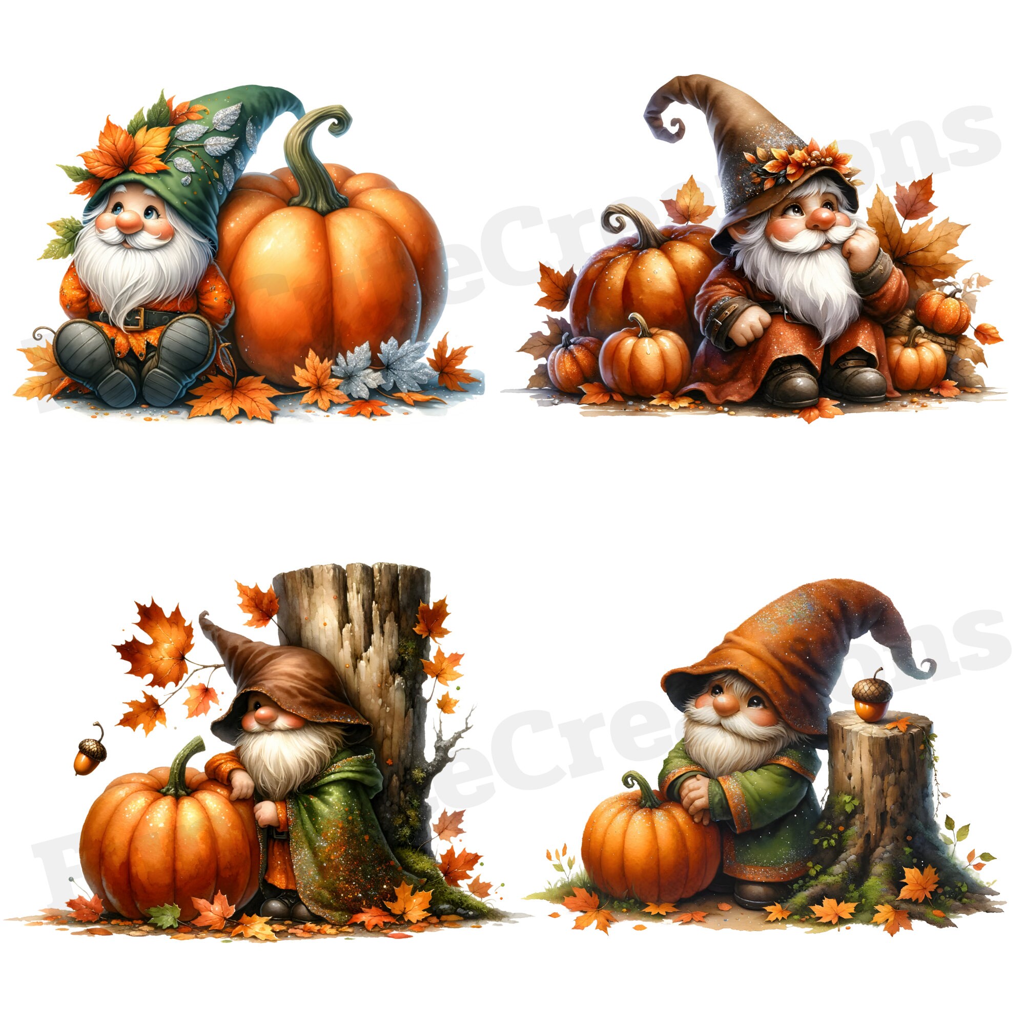 Fall Gnome Clipart, Autumn Gnome PNG, Seasonal Gnome Art, Thanksgiving ...