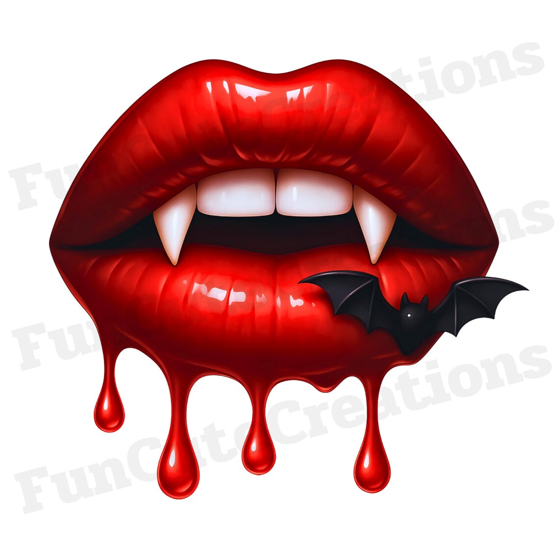 Vampire Kiss Dripping Lips PNG, Halloween Lips PNG, Spooky Lips PNG ...