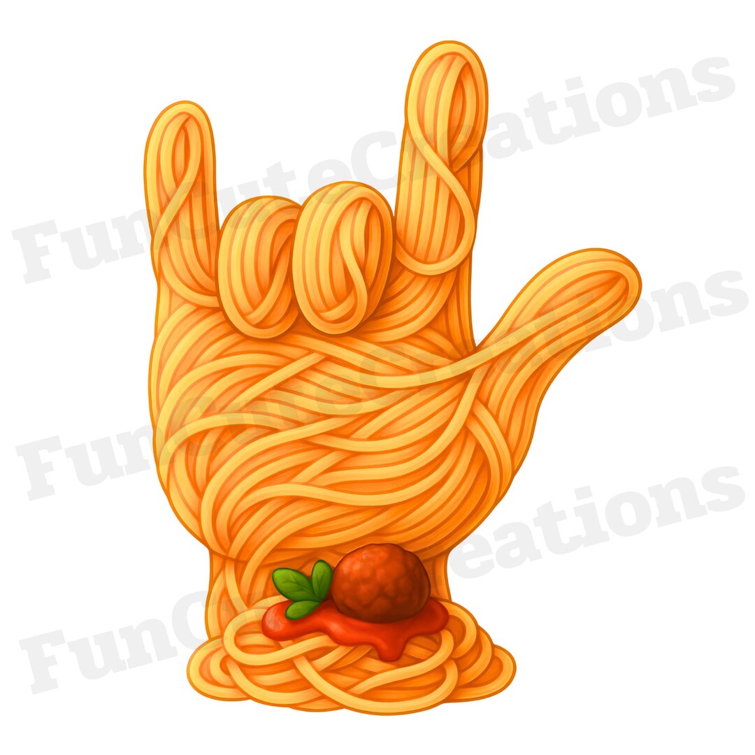 Spaghetti Hand Glove I Love You ASL PNG, Pasta Hand Sign, I Love You ...