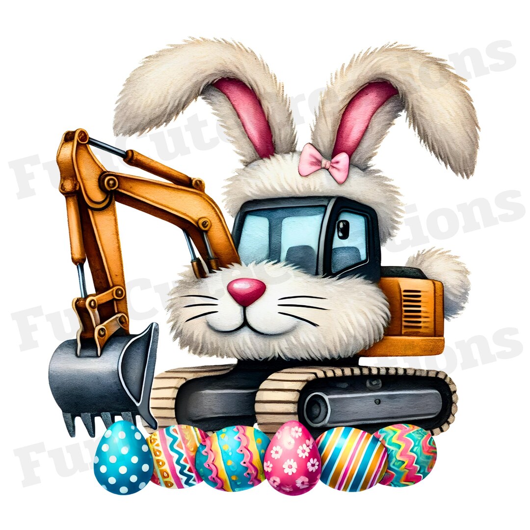 Easter Excavator PNG, I Dig Easter PNG, Digger Easter PNG, Eggs-cavator ...