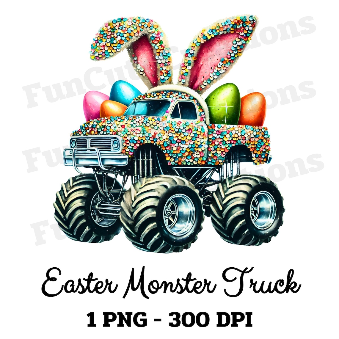 Easter Monster Truck PNG, Egg Crusher Easter, Easter Bunny Truck PNG ...
