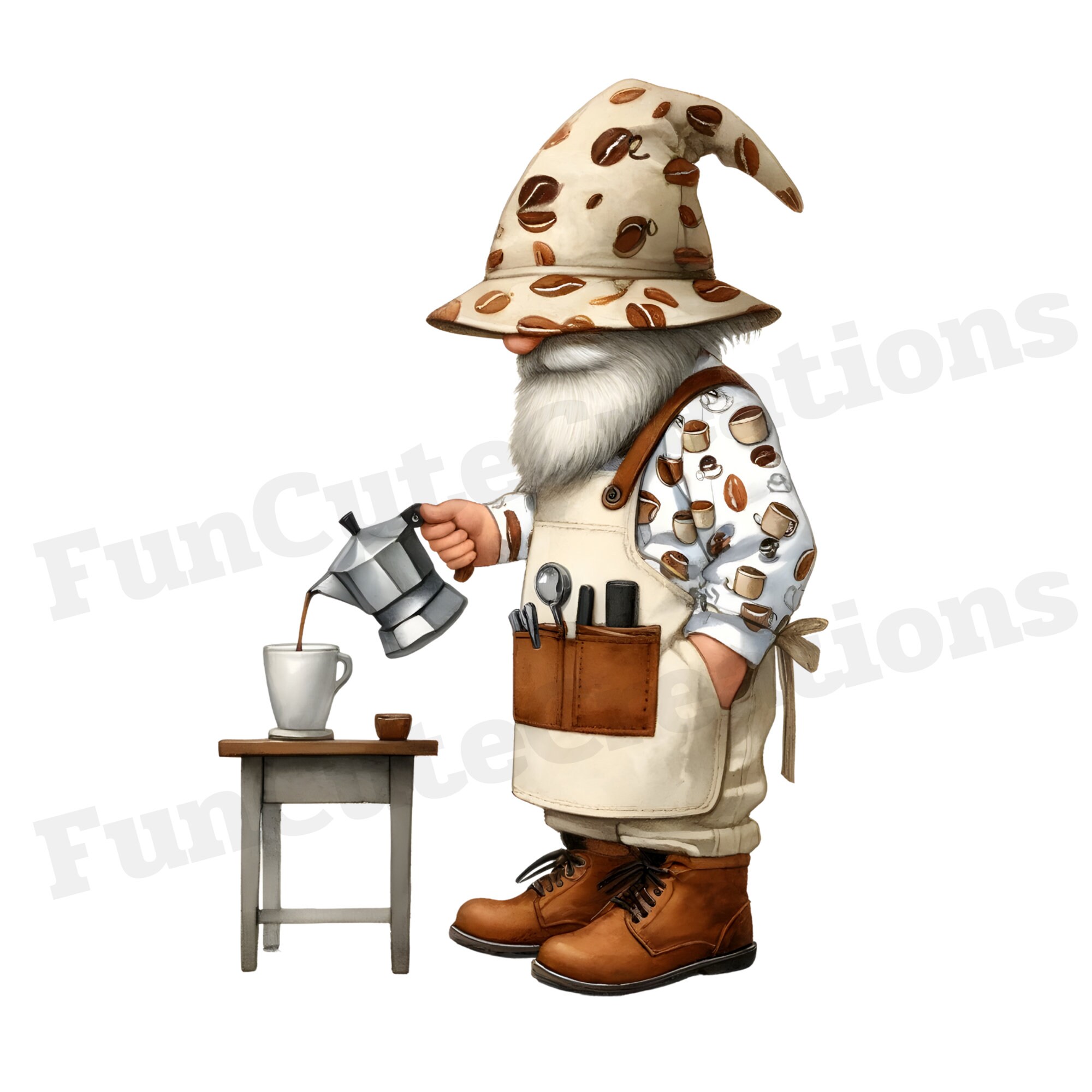 Coffee Gnome Clipart, Coffee Clipart, Coffee Bean Gnome, Cafe Gnome PNG ...