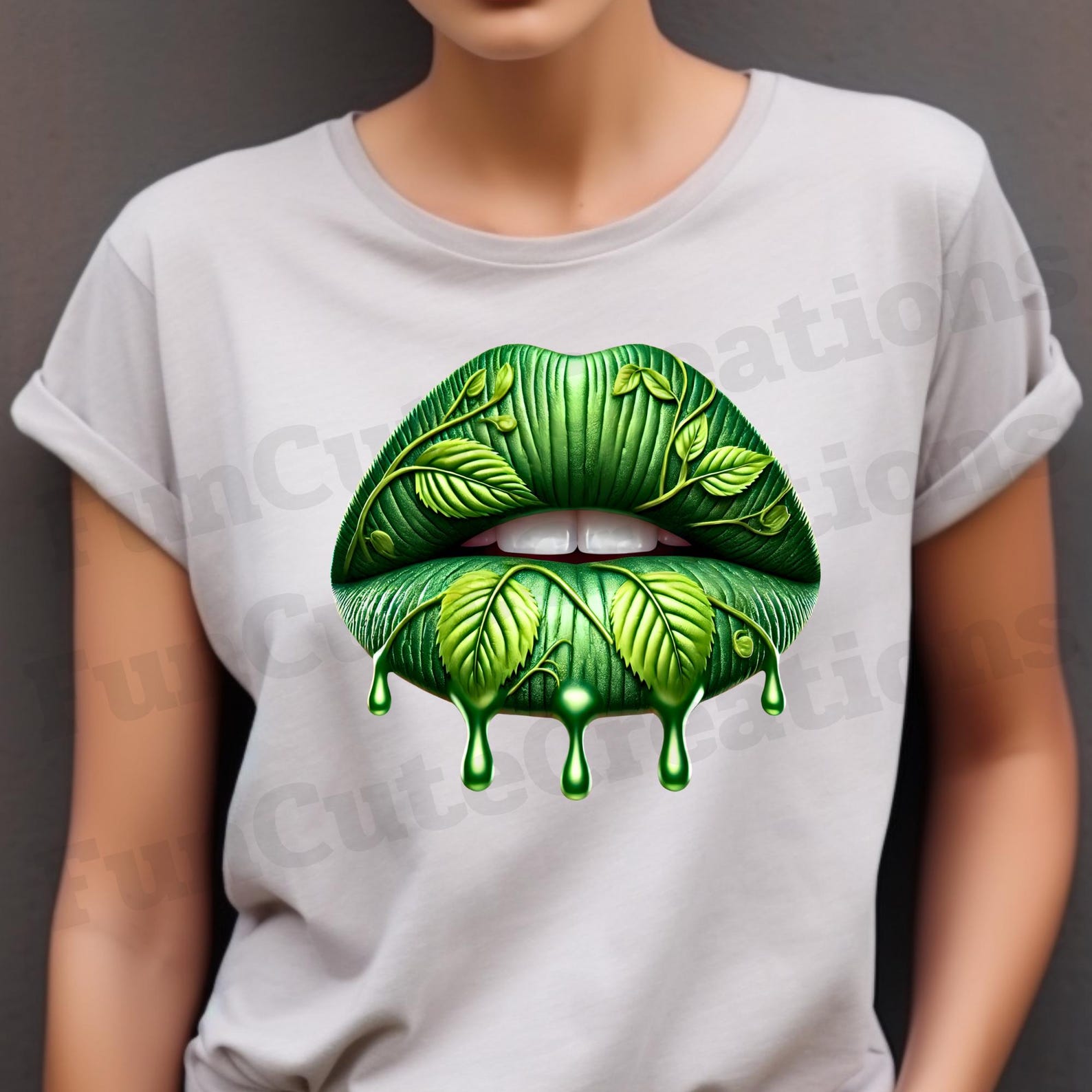 Dripping Lips With Cascading Vines PNG, Cascading Vines Clipart ...