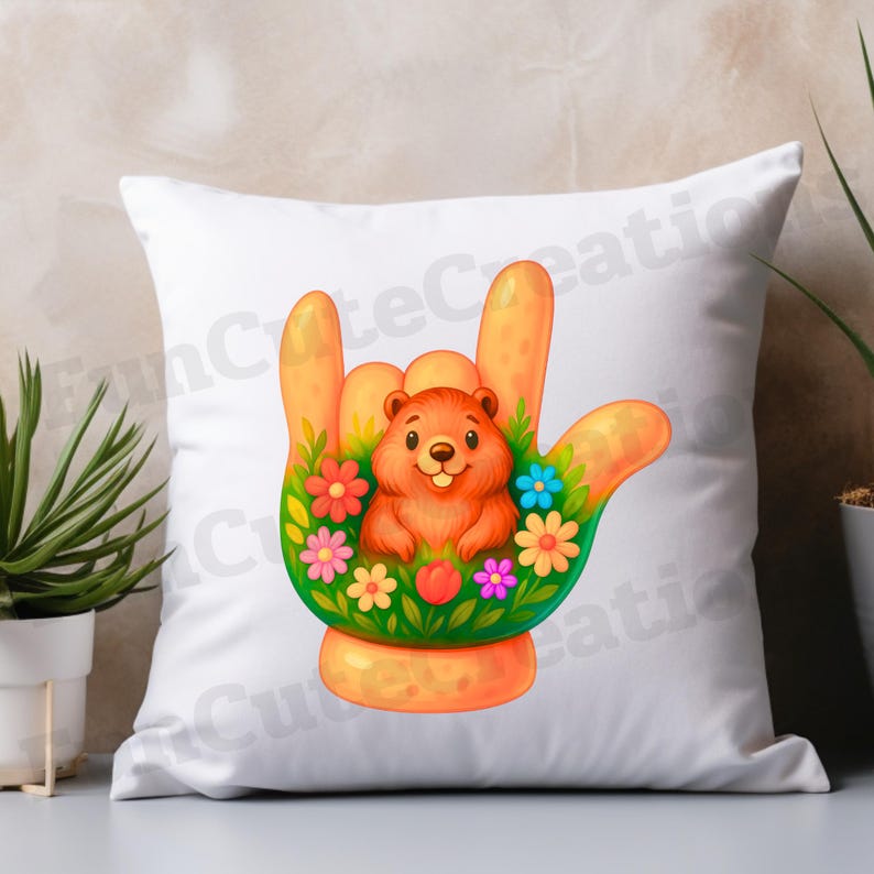 Groundhog Hand Glove I Love You ASL PNG, February 2 Clipart, ASL ...