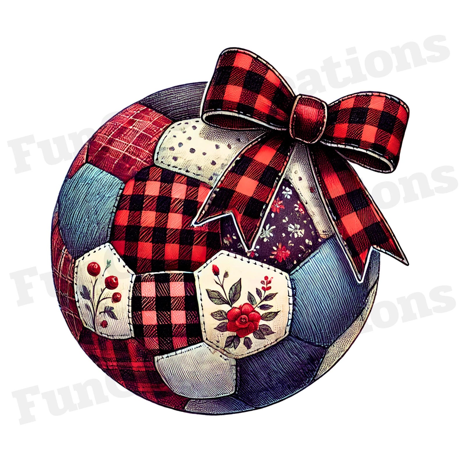 Coquette Soccer Floral Patchwork PNG, Game Day Soccer Clipart, Soccer ...