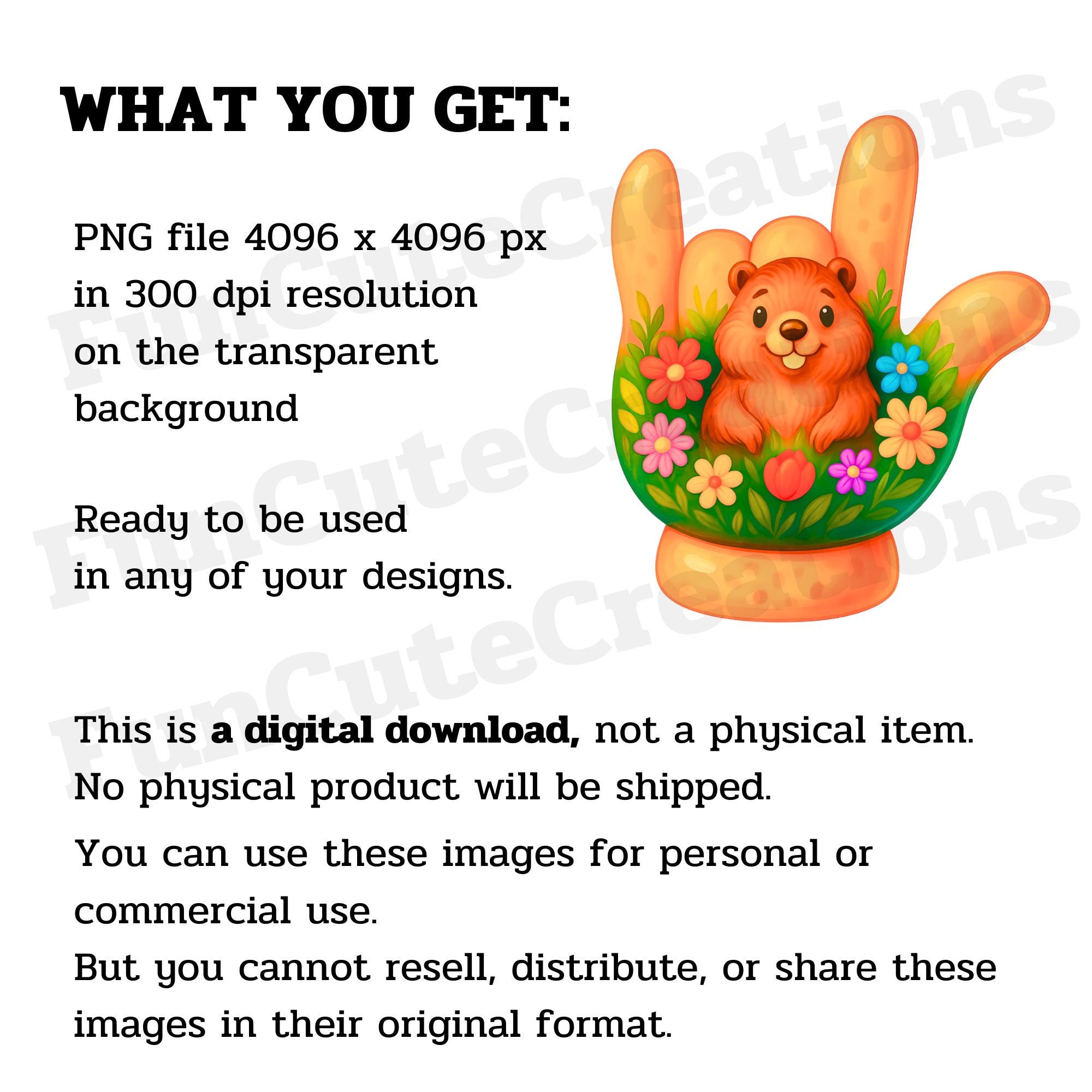 Groundhog Hand Glove I Love You ASL PNG, February 2 Clipart, ASL ...