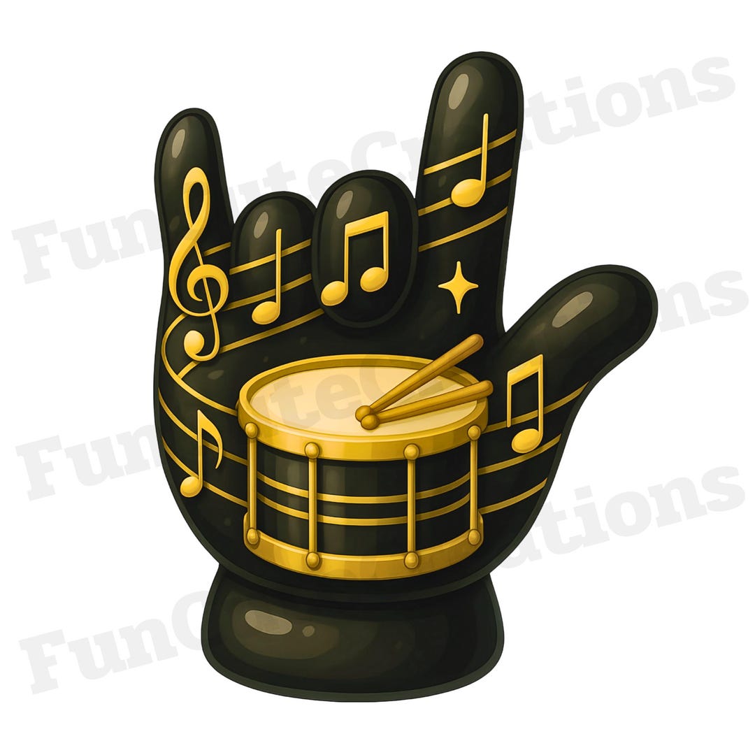 Drum Hand Glove I Love You ASL PNG, Drum Hand Sign PNG, Music Lover ...