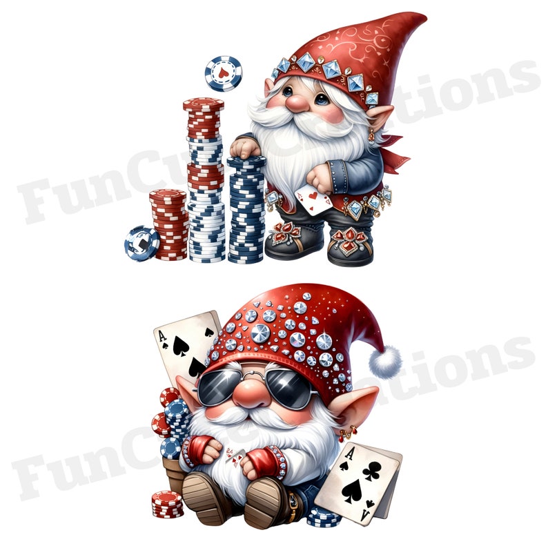 Poker Gnome Clipart, Poker Clipart, Card Player Gnome, Casino Gnome ...