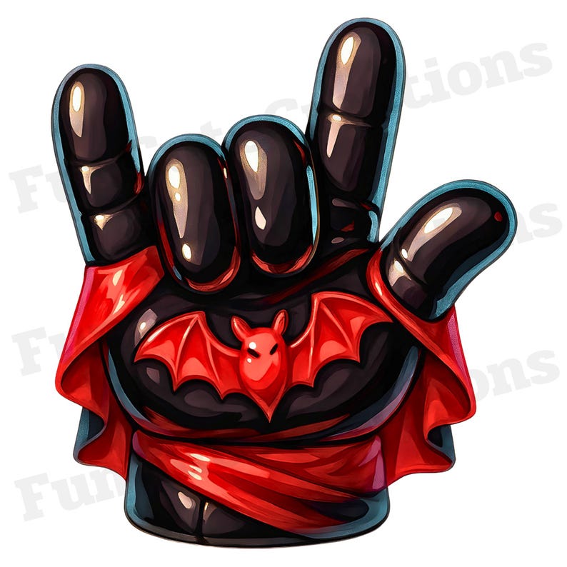 Halloween Bat Hand Glove I Love You ASL PNG, Halloween Sign Language ...