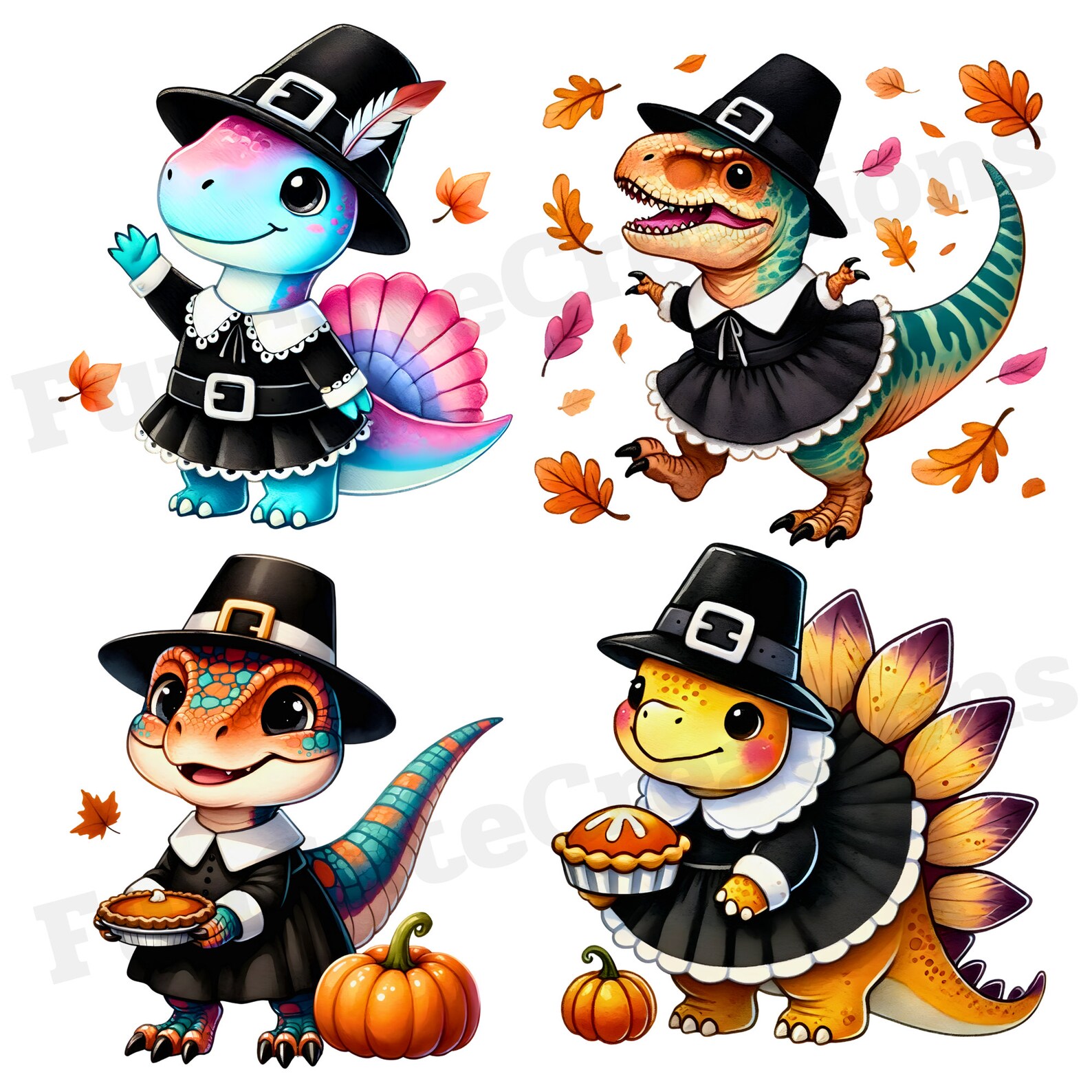 Thanksgiving Dino Clipart, Thanksgiving Dinosaur PNG, Cute Dino Clipart ...