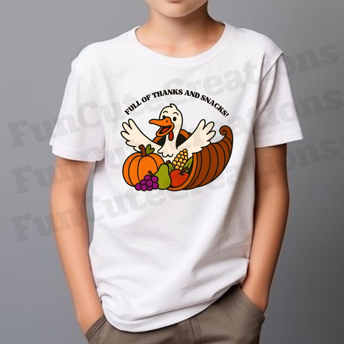 Thanksgiving Cornucopia Silly Goose PNG, Autumn Goose PNG, Funny Fall ...