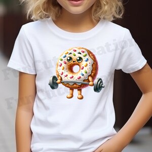 Donut Exercise Watercolor Clipart Bundle, Workout Donut, Cute Donut ...